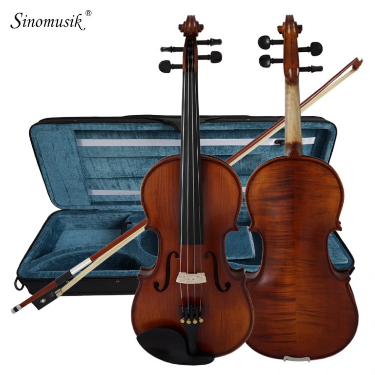 Satin Dark Red Brown Flame Maple Violin MVT700 - Sinomusik Musical ...