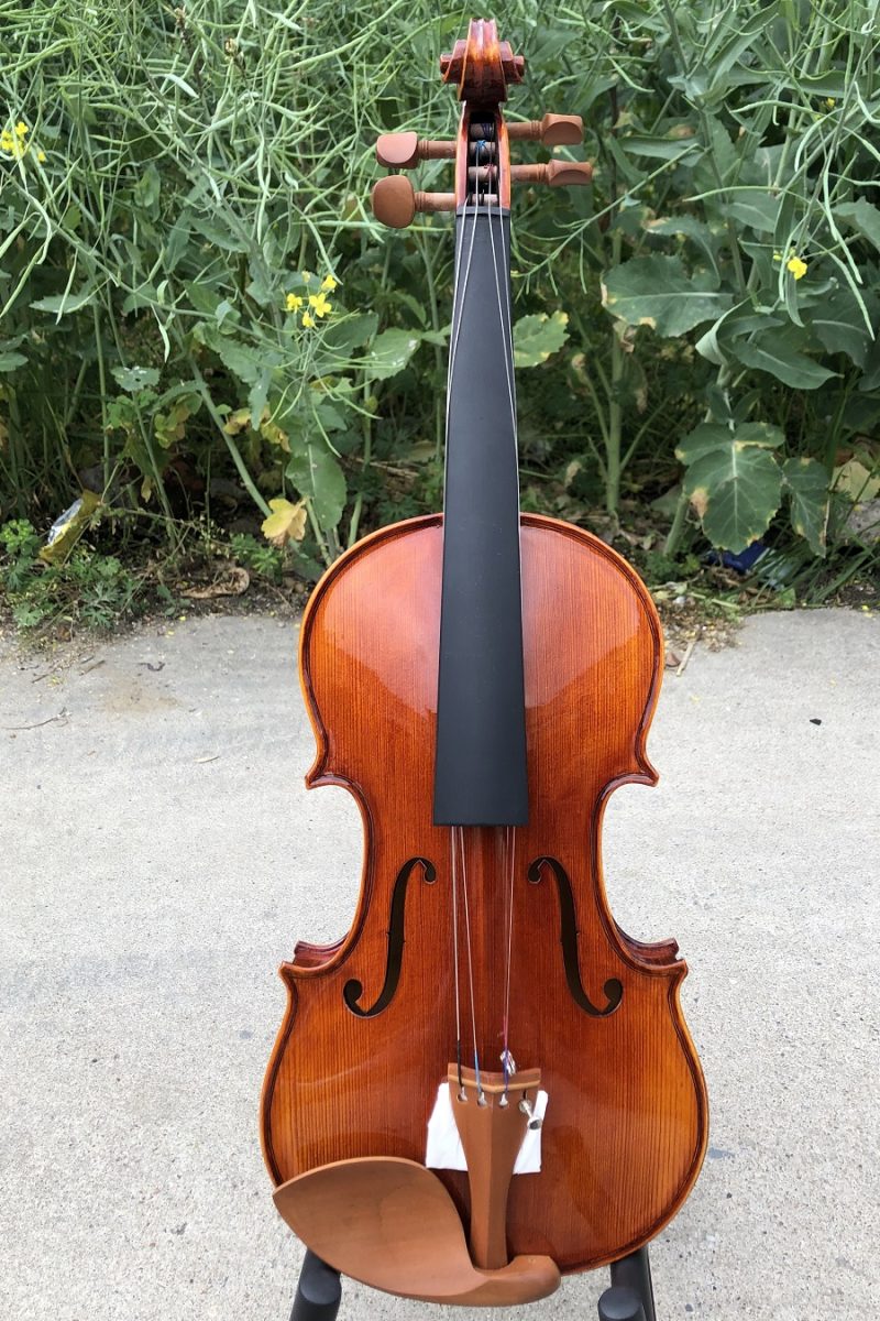 Glossy Red Brown Flame Maple Jujubewood Parts Violin - Sinomusik String Instruments