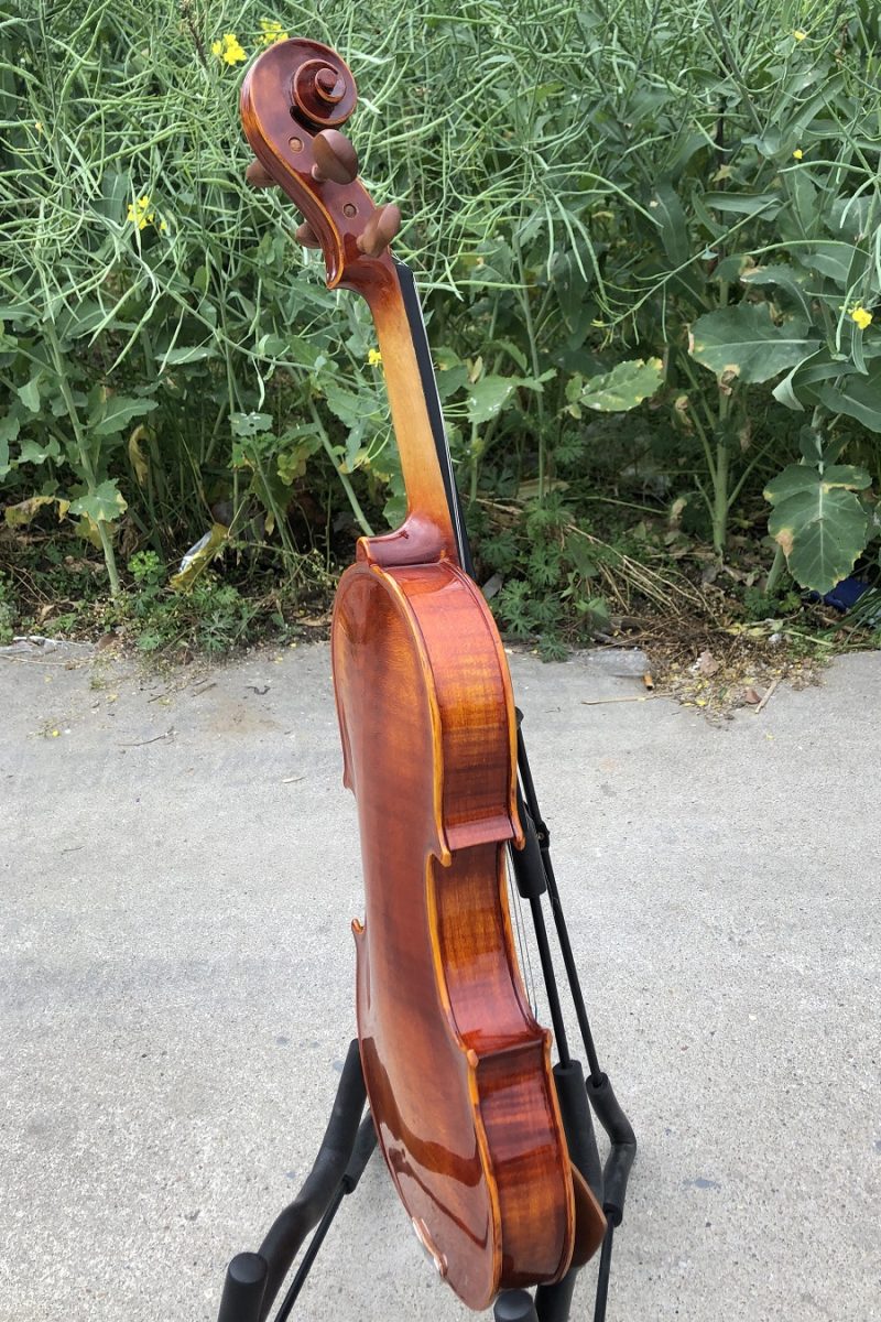 Glossy Red Brown Flame Maple Jujubewood Parts Violin - Sinomusic