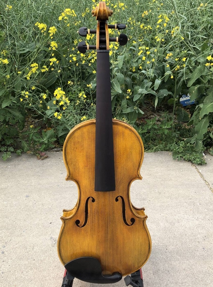 Hand Painted Yellow Brown Antique Violin - Sinomusic